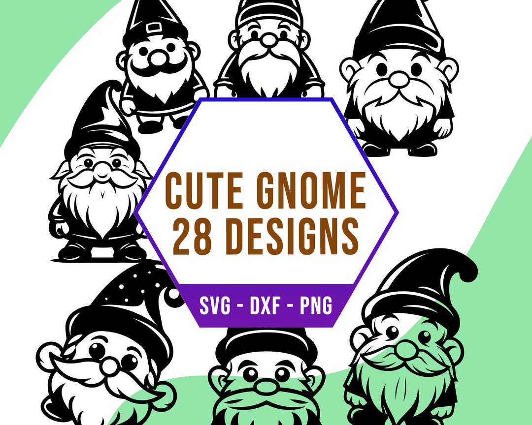 Cute Garden Gnome SVG PNG Bundle, Bearded Dwarf Hobbit SVG Pack, Cricut ...