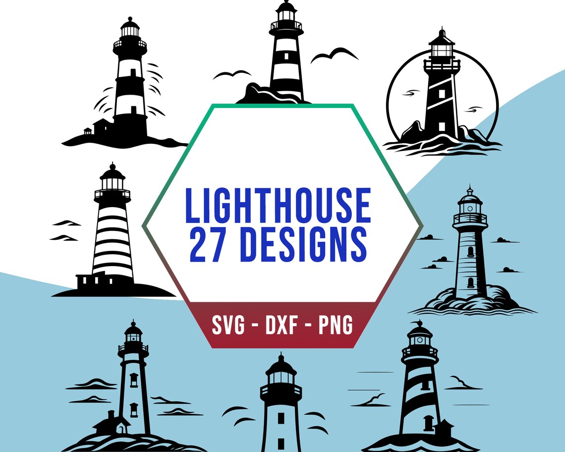 Lighthouse SVG Bundle, Ocean Lighthouse SVG Pack, Cricut Silhouette ...
