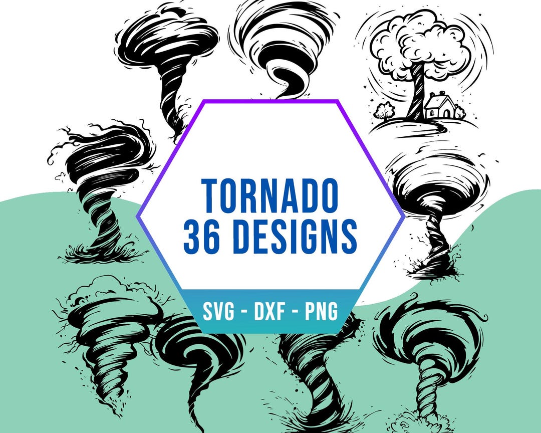 Storm Tornado SVG Bundle, Weather Twister Sky SVG Pack, Cricut ...
