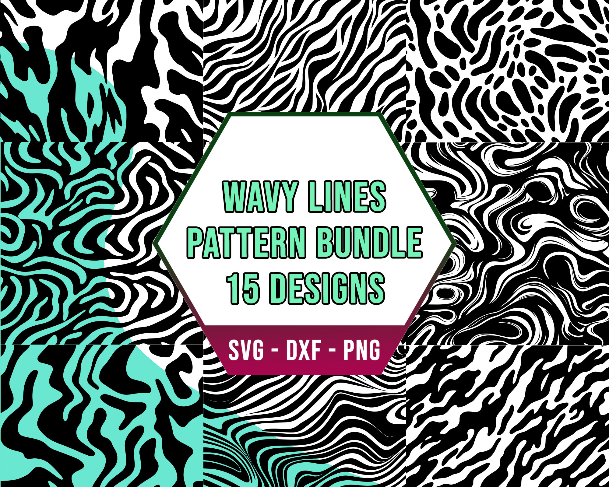 Wave Lines Pattern SVG Bundle, Camo and Line Pattern SVG Pack, Cricut ...