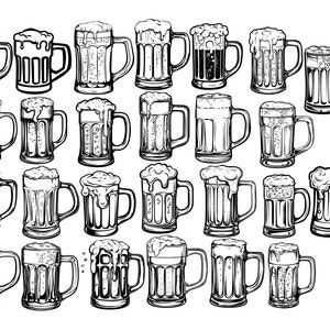 Beer Mug SVG Bundle, Lager Pint Booze SVG Pack, Cricut Silhouette Files ...