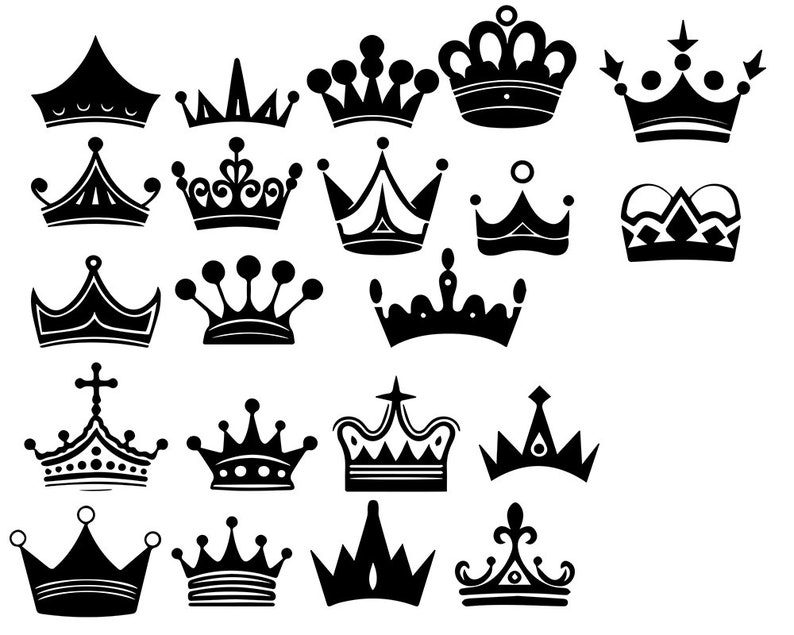 Crown SVG Bundle, Royal Crowns SVG Pack, Cricut Silhouette Files for ...