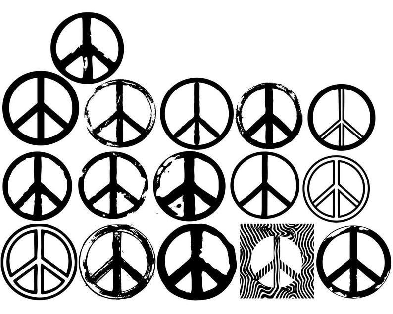 Peace Sign SVG Bundle, Freedom Symbol SVG Pack, Cricut Silhouette PNG ...