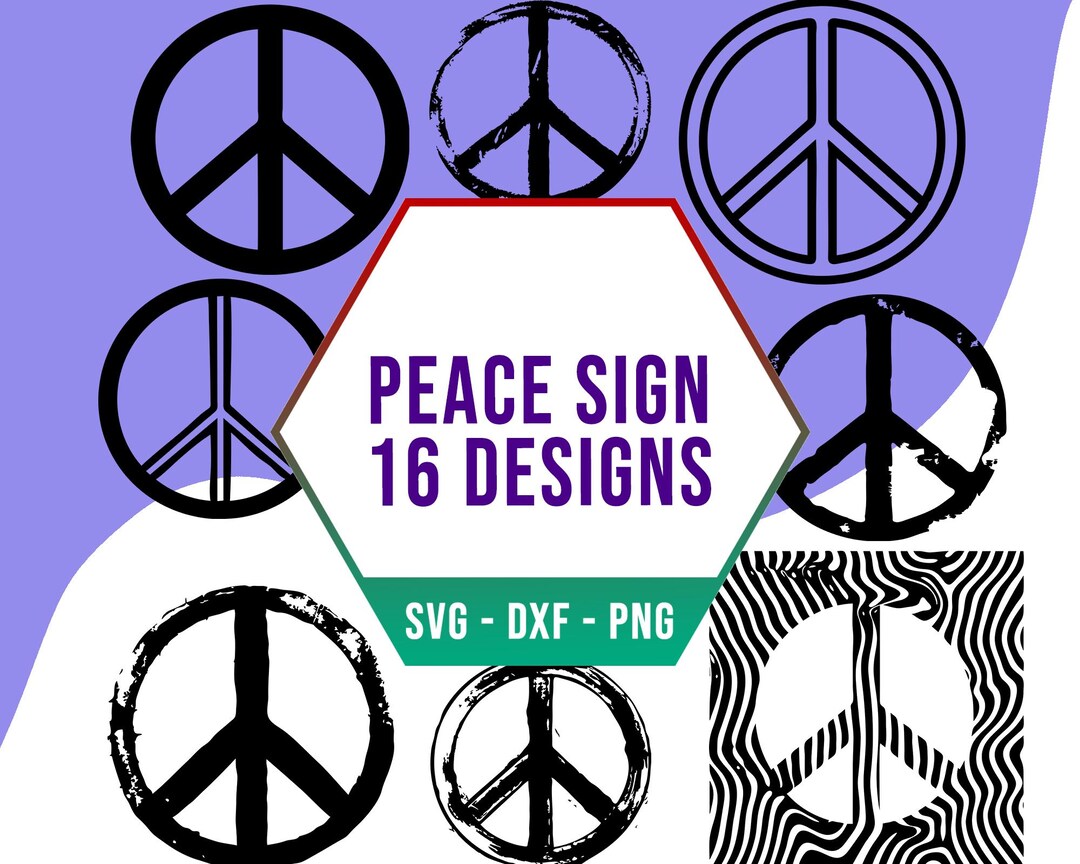 Peace Sign SVG Bundle, Freedom Symbol SVG Pack, Cricut Silhouette PNG ...