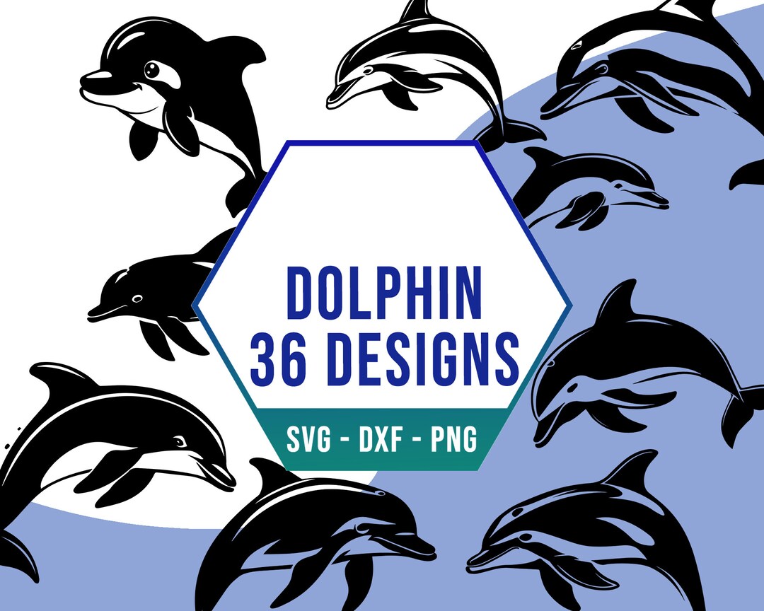 Cute Dolphin SVG Bundle, Ocean Marine Mammal SVG Pack, Cricut ...