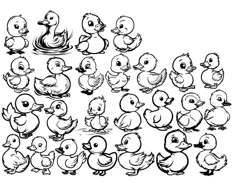 Cute Duck SVG Bundle, Happy Duckling Quack SVG Pack, Cricut Silhouette ...