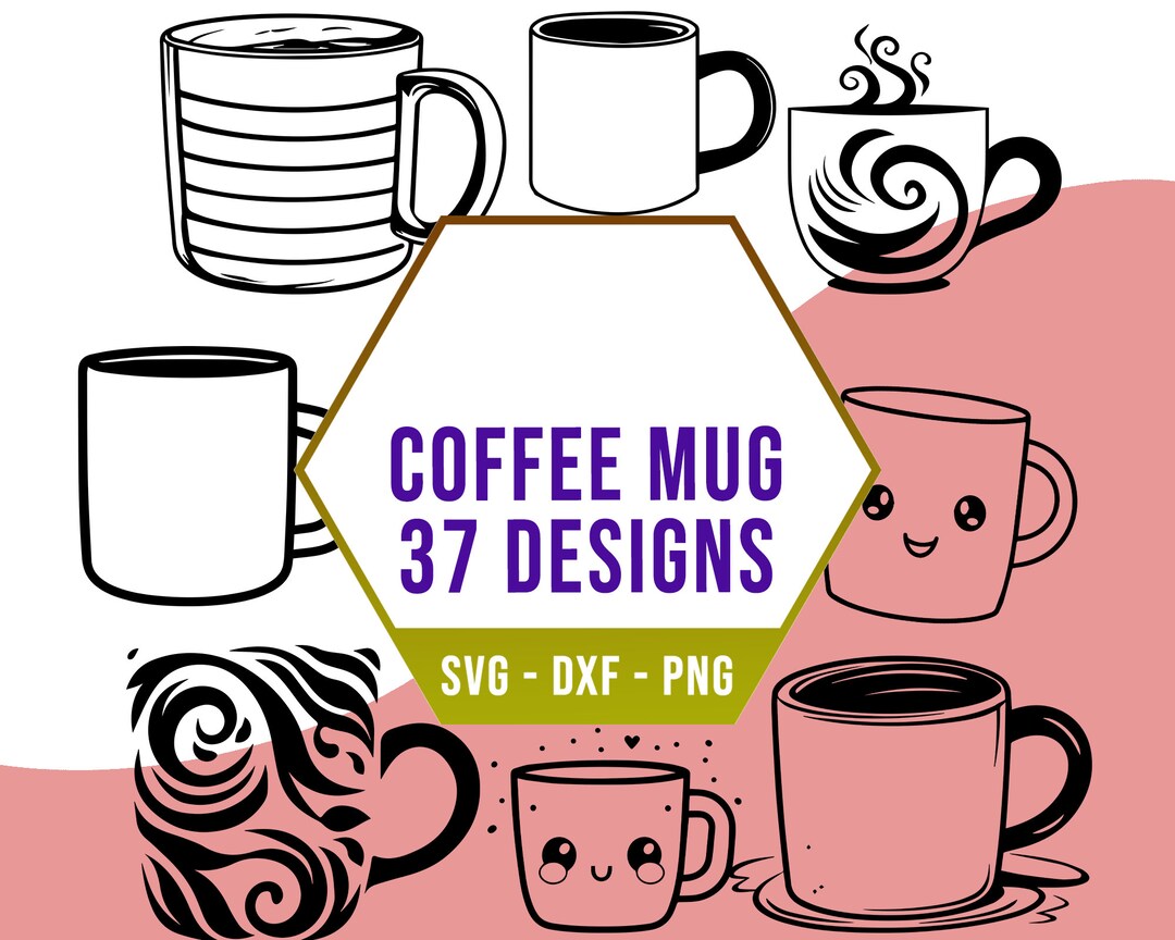 Coffee Mug SVG Bundle, Espresso Latte Tea Brew SVG Pack, Cricut ...