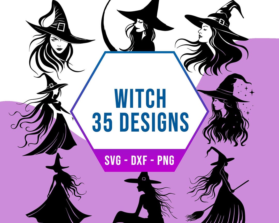 Magic Witch SVG Bundle, Halloween Sorceress SVG Pack, Cricut Silhouette ...