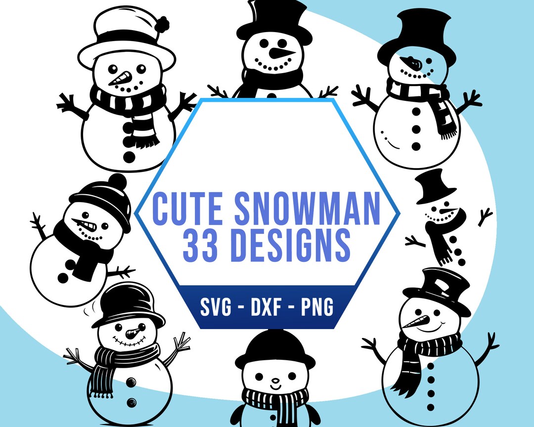 Cute Snowman SVG Bundle, Winter Snow SVG Pack, Cricut Silhouette Files ...