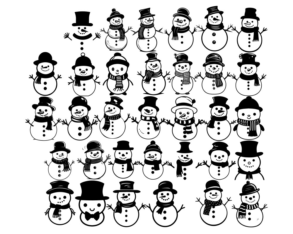 Cute Snowman SVG Bundle Winter Snow SVG Pack Cricut - Etsy