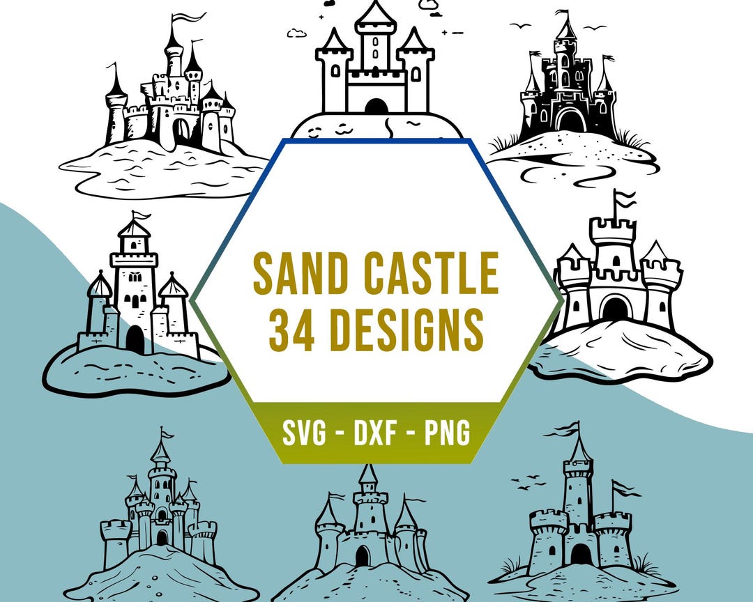 Sand Castle SVG Bundle, Summer Beach Fortress SVG Pack, Cricut ...
