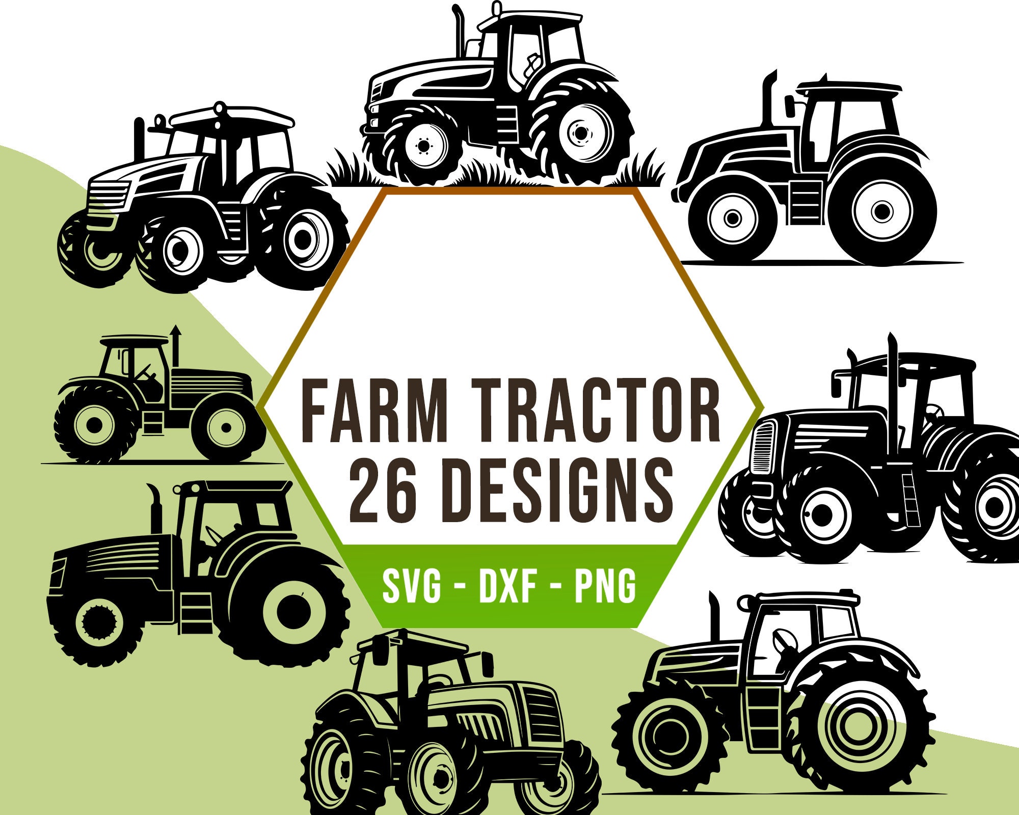 Farm Tractor SVG Bundle, Agriculture Barn SVG Pack, Cricut Silhouette ...