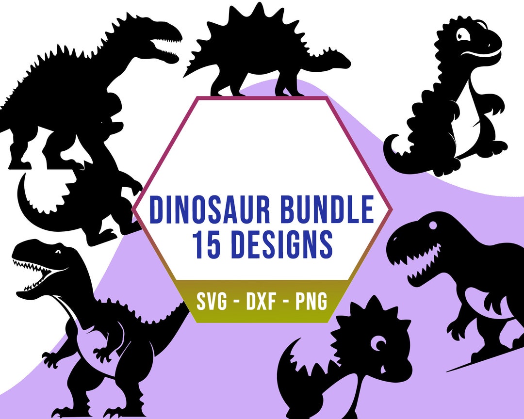 Cute Jurassic Dinosaur SVG Bundle, Prehistoric Dino SVG Pack, Cricut ...