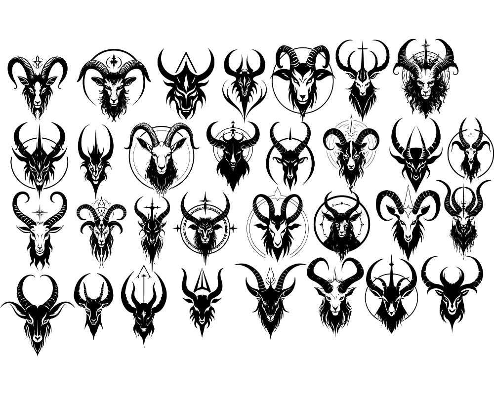 Evil Baphomet SVG Bundle, Hell Horned Devil Goat SVG Pack, Cricut ...