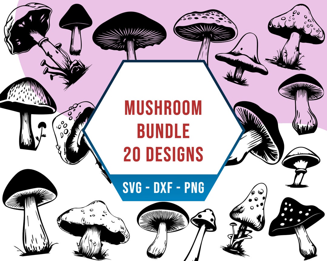Forest Mushroom SVG Bundle, Nature Fungus Garden SVG Pack, Cricut ...