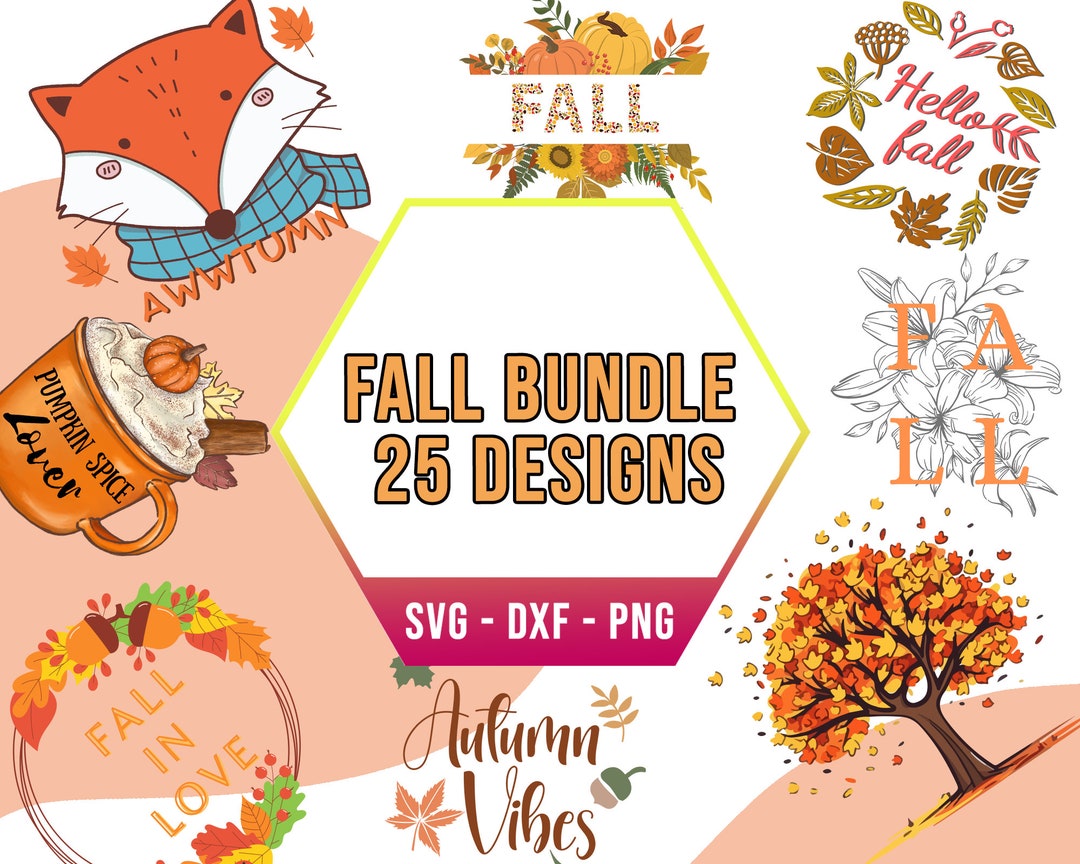 Fall SVG Bundle, Autumn SVG Pack, Cricut Clipart Files - Etsy
