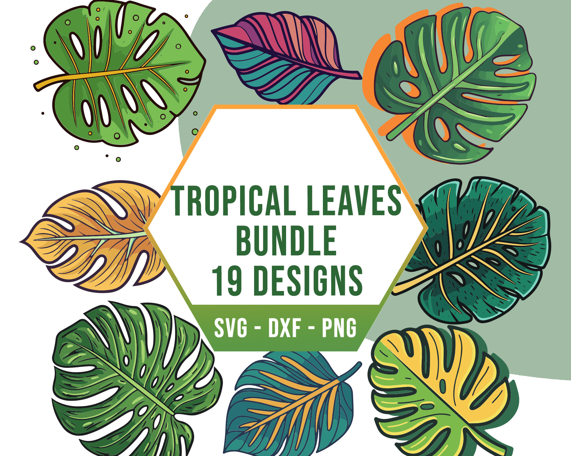 Tropical Leaves SVG PNG Bundle, Palm Tree Leaf SVG Pack, Cricut Clipart ...