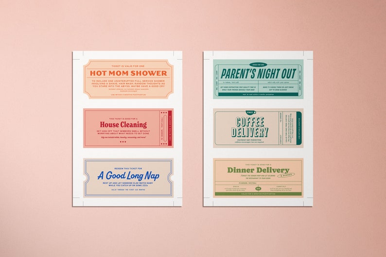 Postpartum Favor Coupons - Perfect Gift! / 8.5x11" Instant Download ...