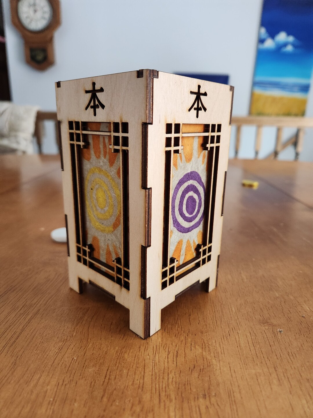 Japanese Inspired Natural Wood and Paper Night Light - Etsy
