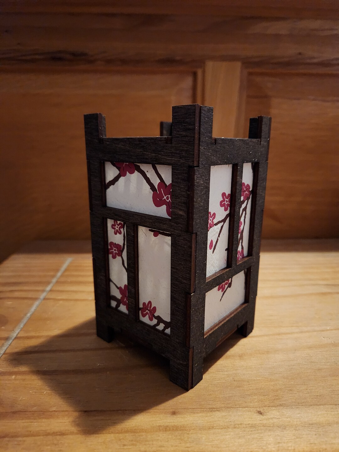 Japanese Inspired Natural Wood and Paper Night Light - Etsy