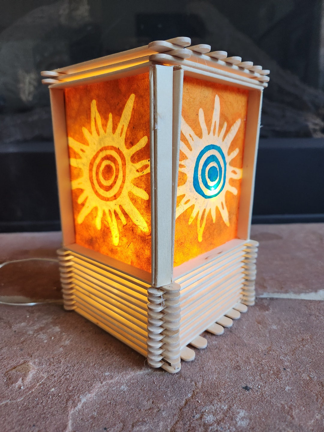 Beautiful Summer Sun Wood and Artisan Paper Battery Operated Fairy ...