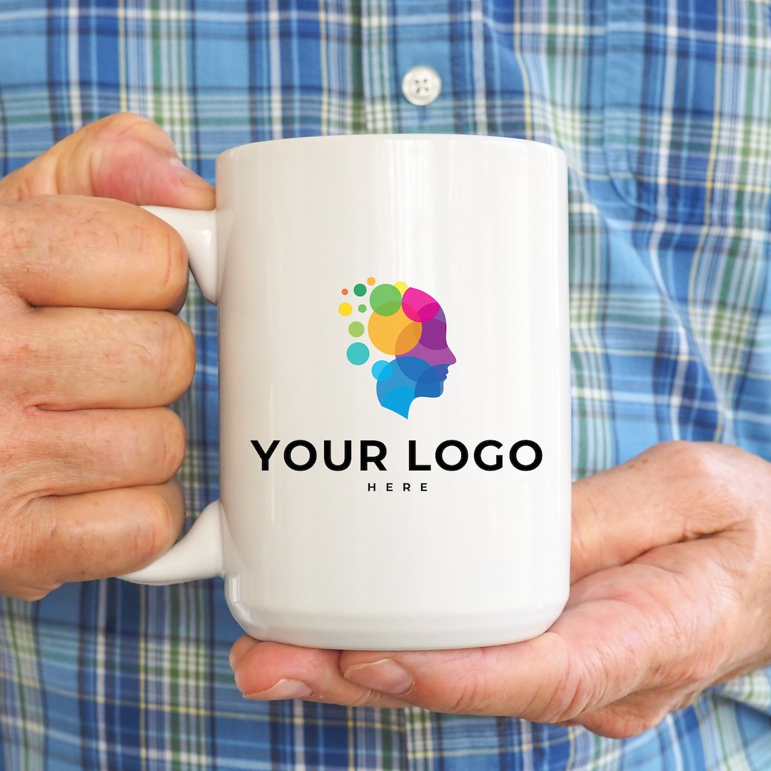 Customizable Logo Mug: Personalized Business Mug, Corporate Gift - Etsy