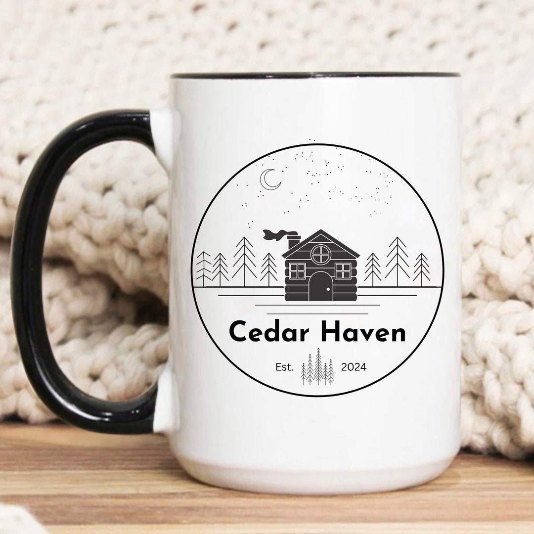 Customizable Family Cabin Mug, Personalized Lake House Cup ...