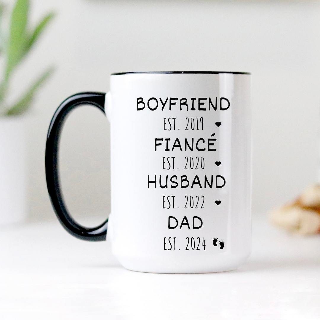 Customizable Family Timeline Mug: Boyfriend to Dad, Personalized Dates ...