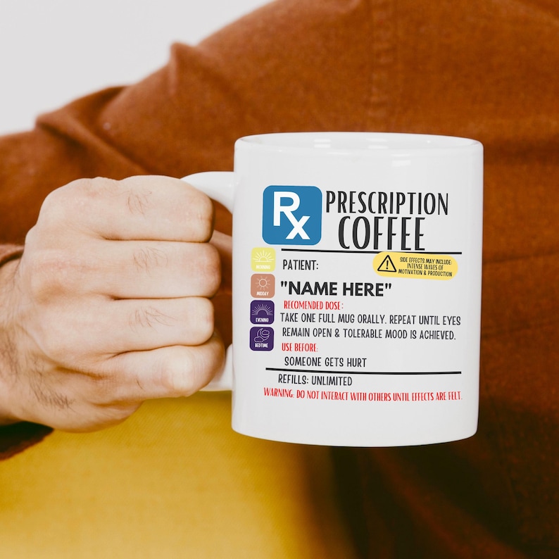 Personalized RX Coffee Mug: Funny Medical Gift - Etsy