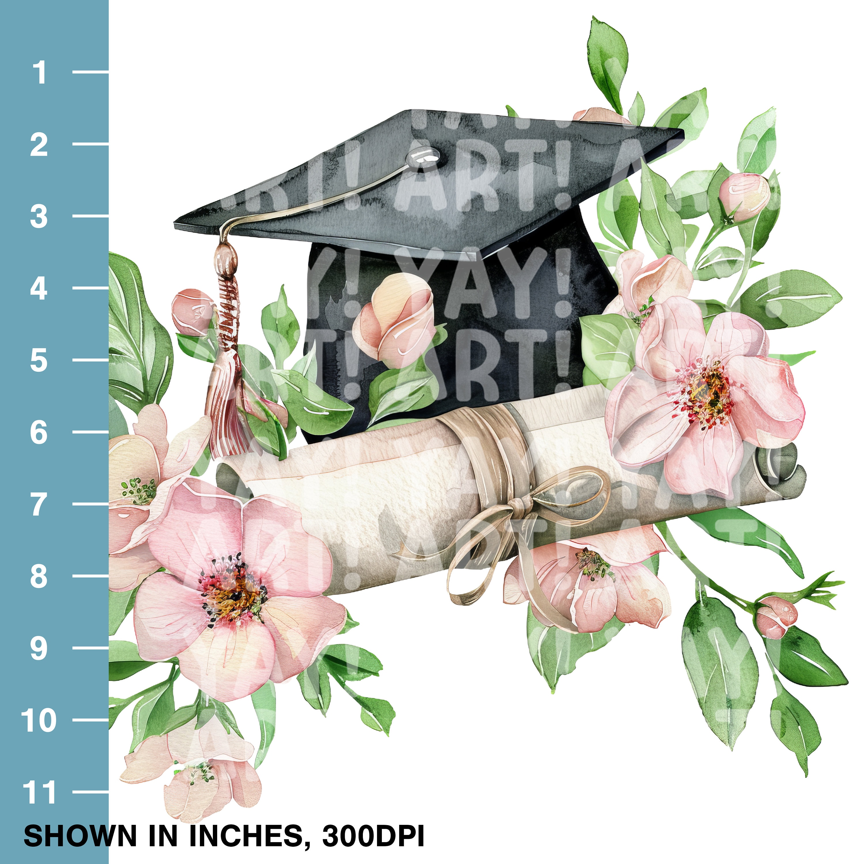 Pink Floral Graduation Clipart Bundle Set, Woman Grad Party, Graduation ...