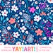 Colorful Floral Burst Seamless Pattern, Bright Rainbow Fun Flower ...