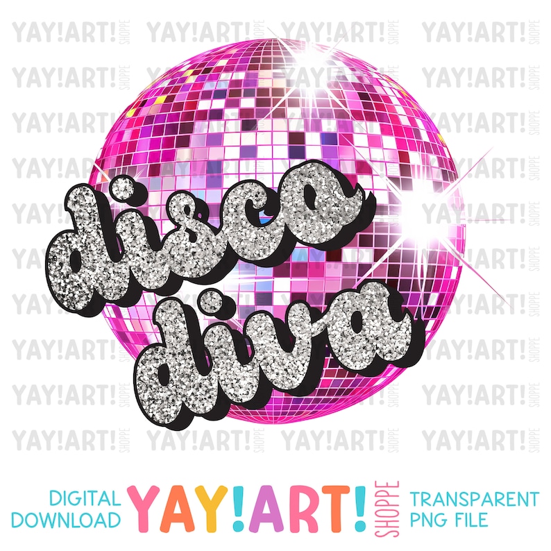 Disco Diva Transparent PNG Clipart, Pink Disco Ball & Faux Glitter ...
