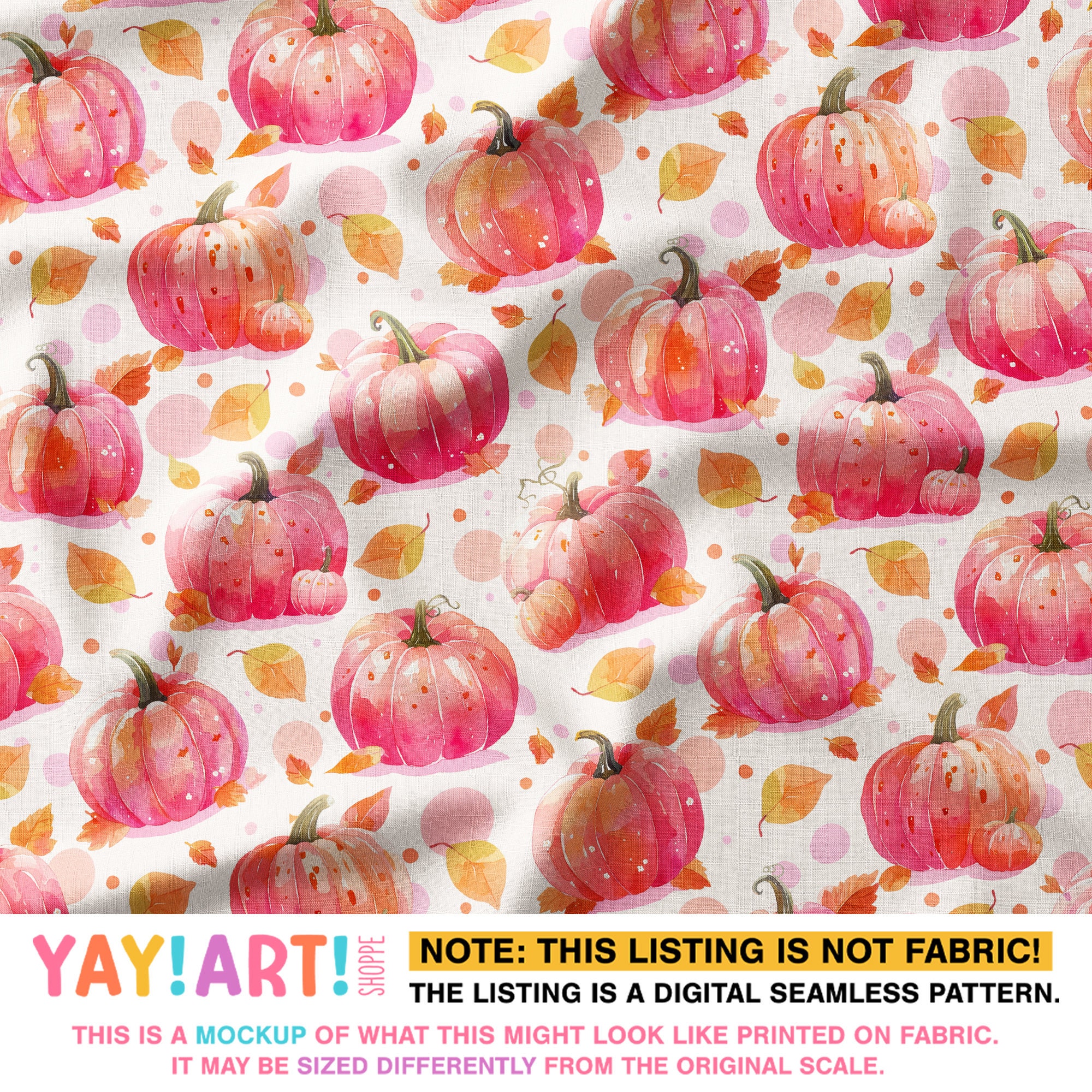 Pink Pumpkin Splash Seamless Pattern, Cute Autumn Pumpkin Repeat Patten ...