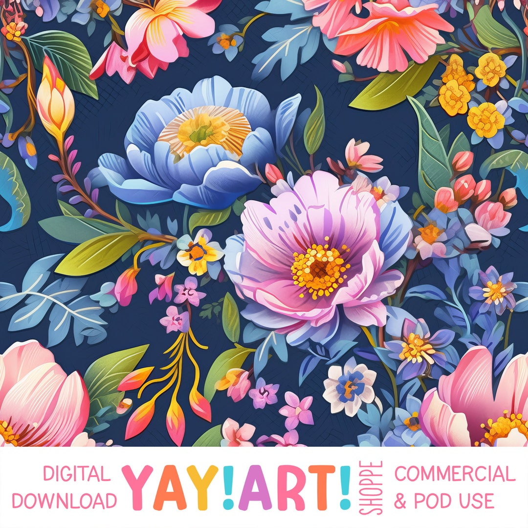 Fantasy Floral Seamless Pattern, Dark Beautiful Mystical Flower Pattern ...