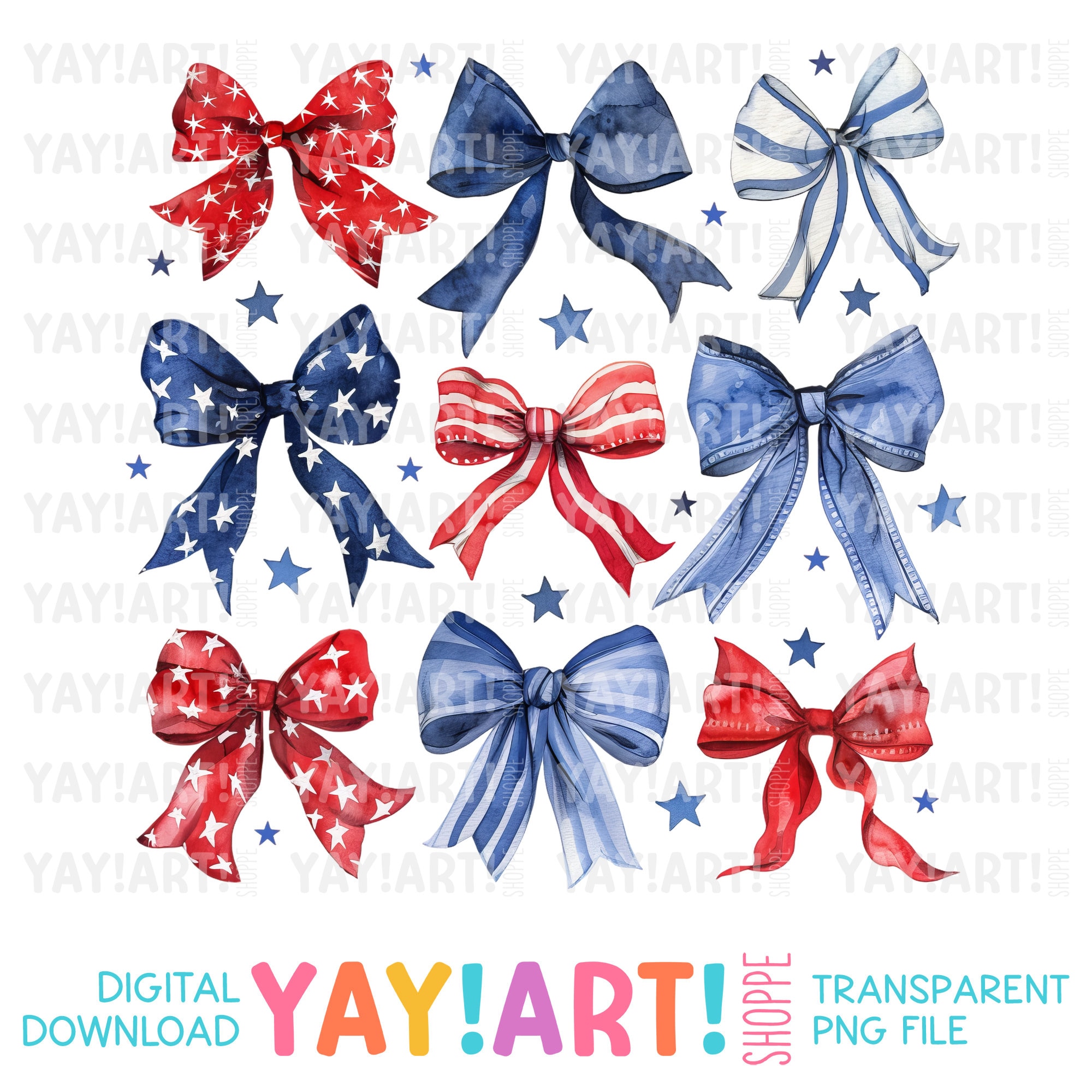 Patriotic Bows Transparent PNG Clipart, Red White Blue Ribbons ...
