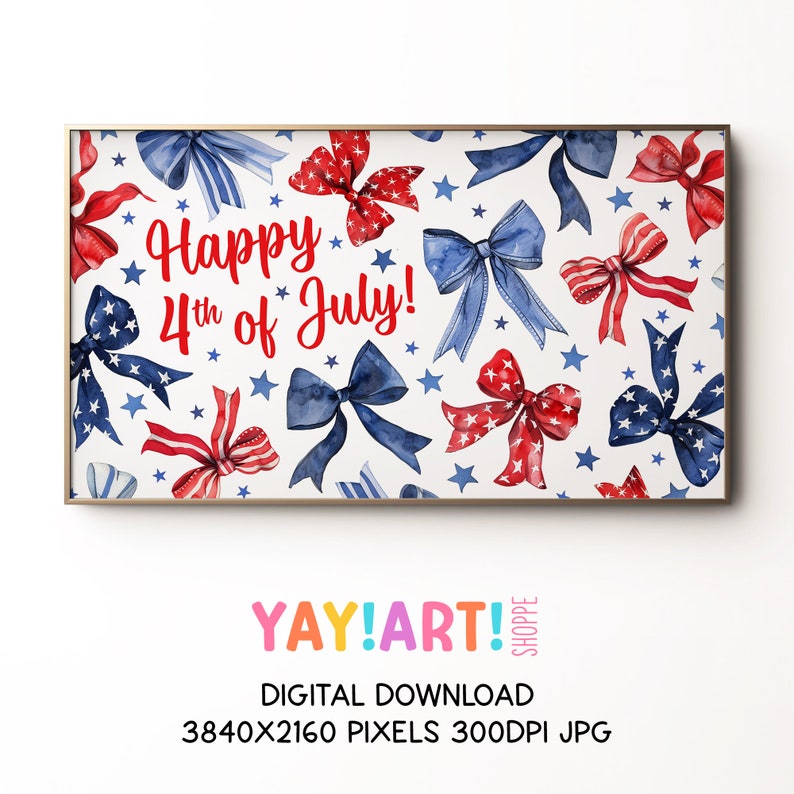 Happy 4th of July TV Art, Screensaver Art, 4th of July Party Art for ...