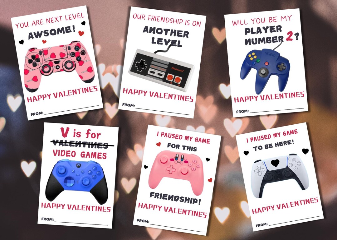 Printable Video Game Valentine's Day Cards, Classroom Valentines, Boy ...