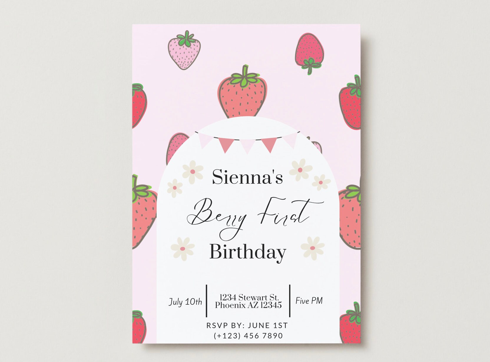 Berry First Birthday Invitation - Etsy