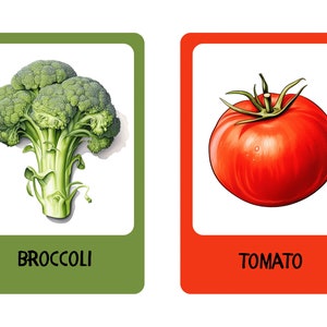 Vegetable Cards, Printable Flashcards, Learning Vegetables, Montessori ...