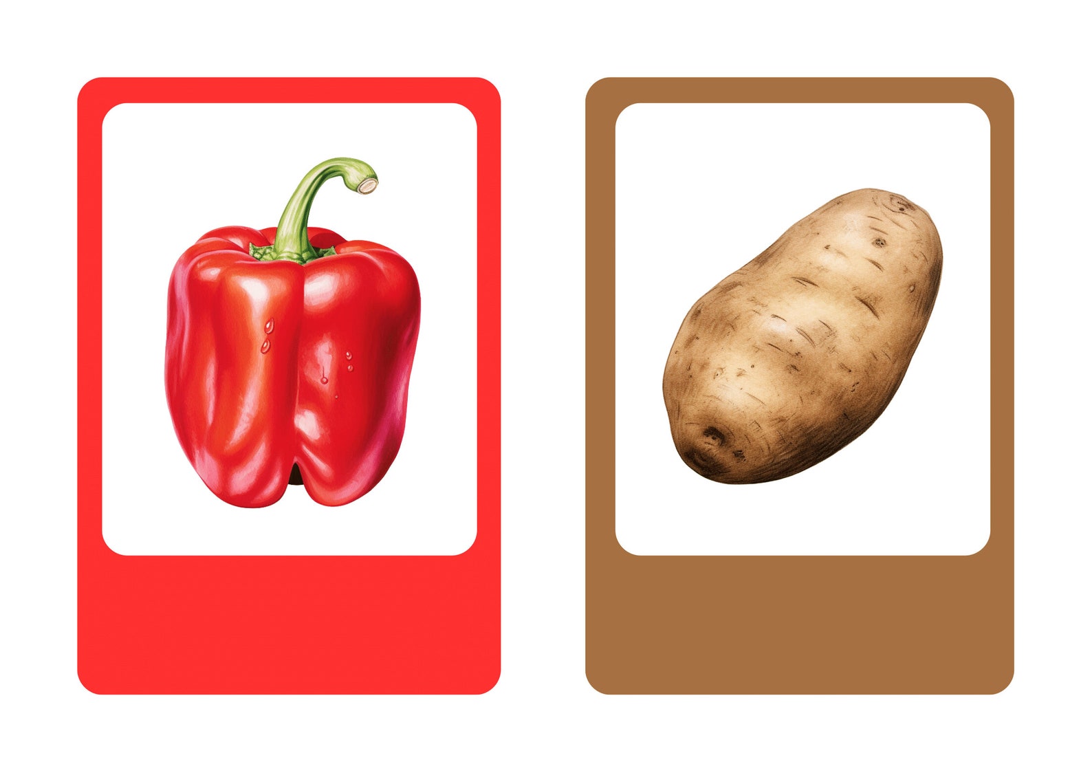 Vegetable Cards, Printable Flashcards, Learning Vegetables, Montessori ...