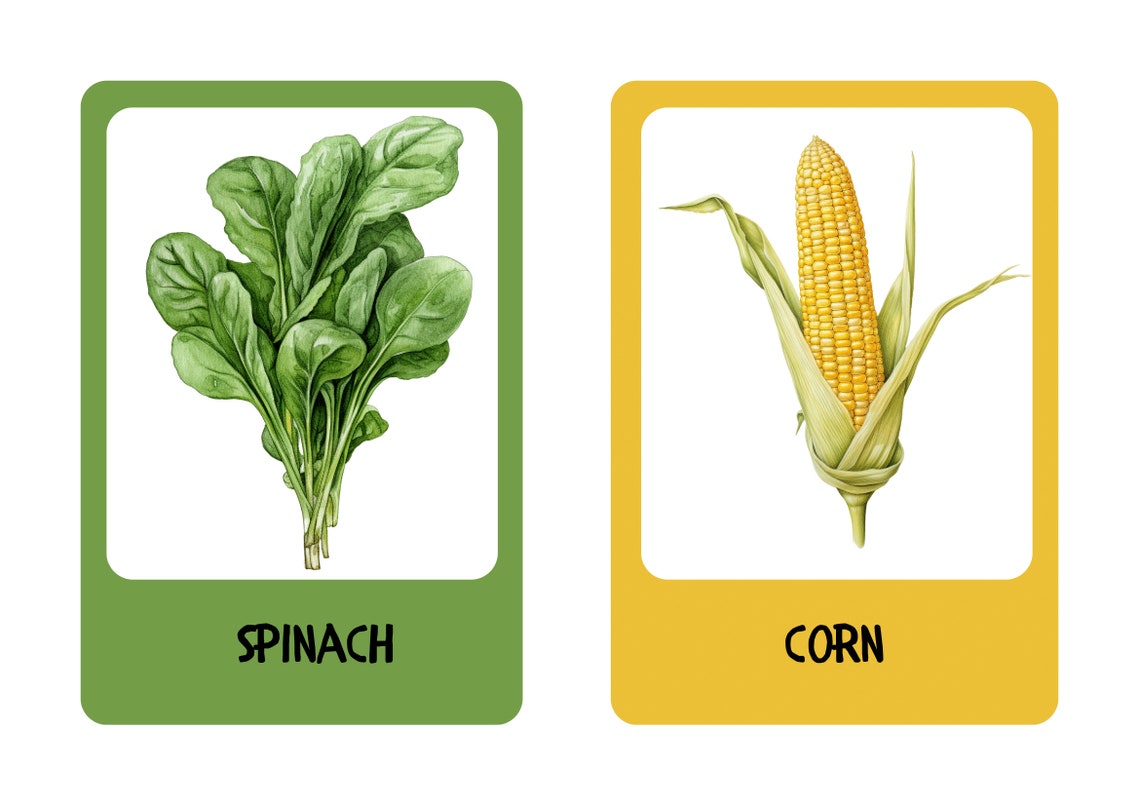 Vegetable Cards, Printable Flashcards, Learning Vegetables, Montessori ...