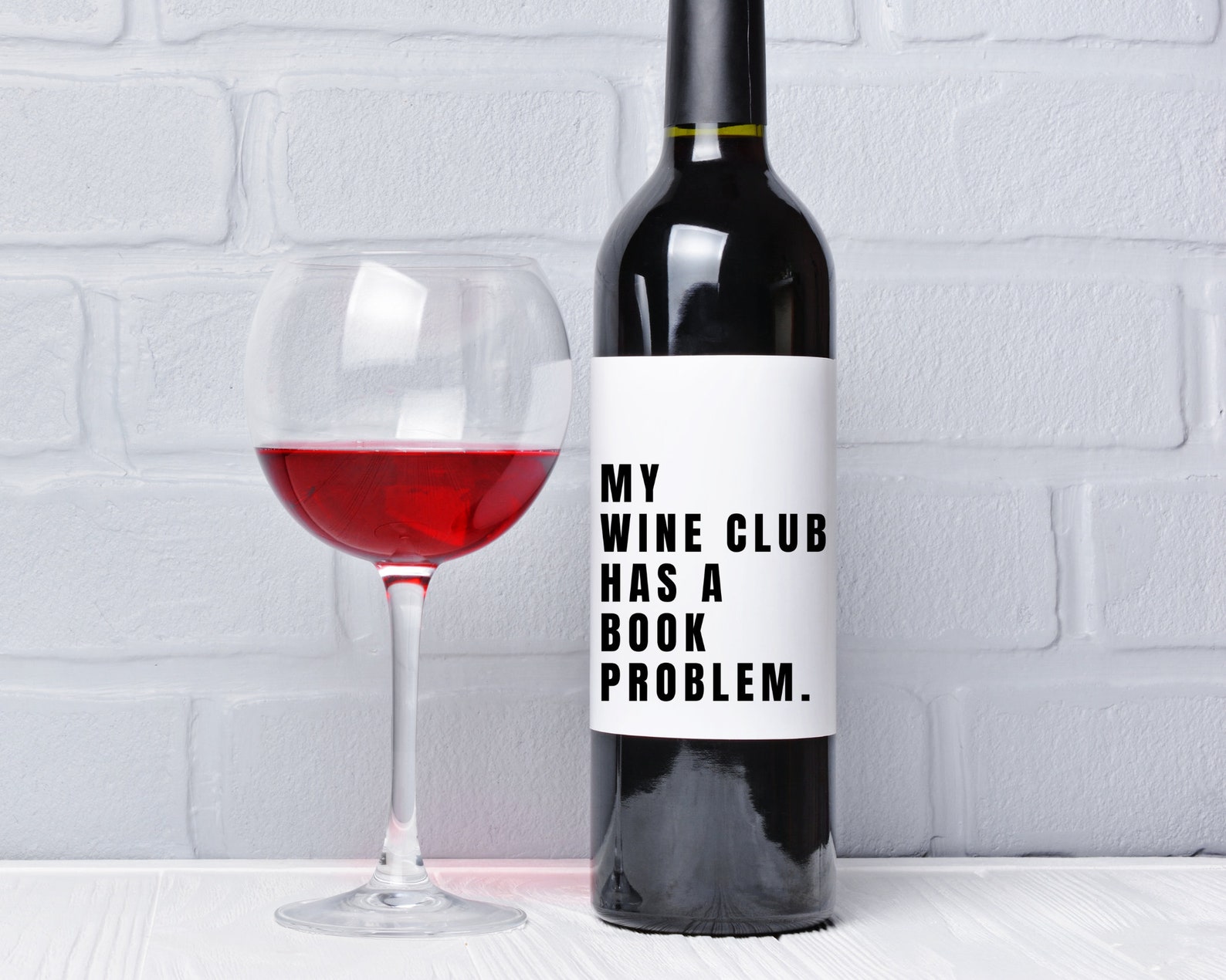 Book Club Wine Label Custom Wine Bottle Gift for Book Lover Present ...