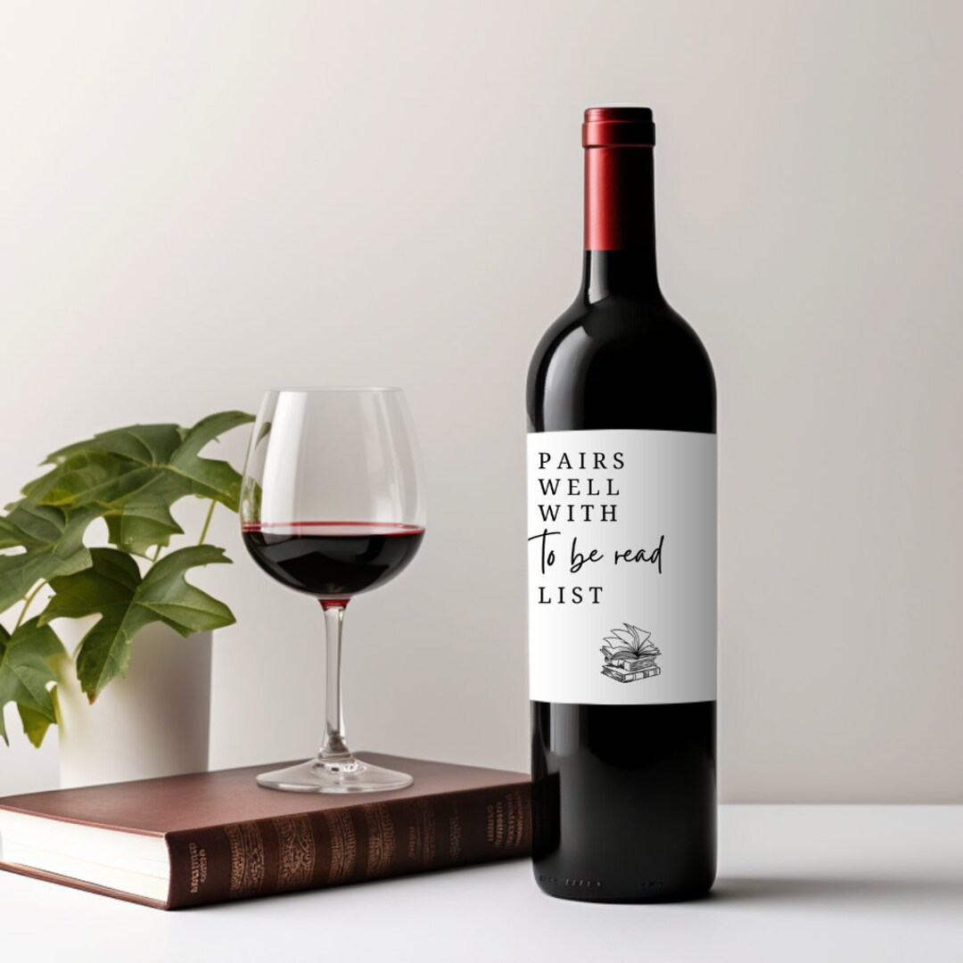 Pairs Well With TBR List Wine Label Custom Book Gift to Be - Etsy