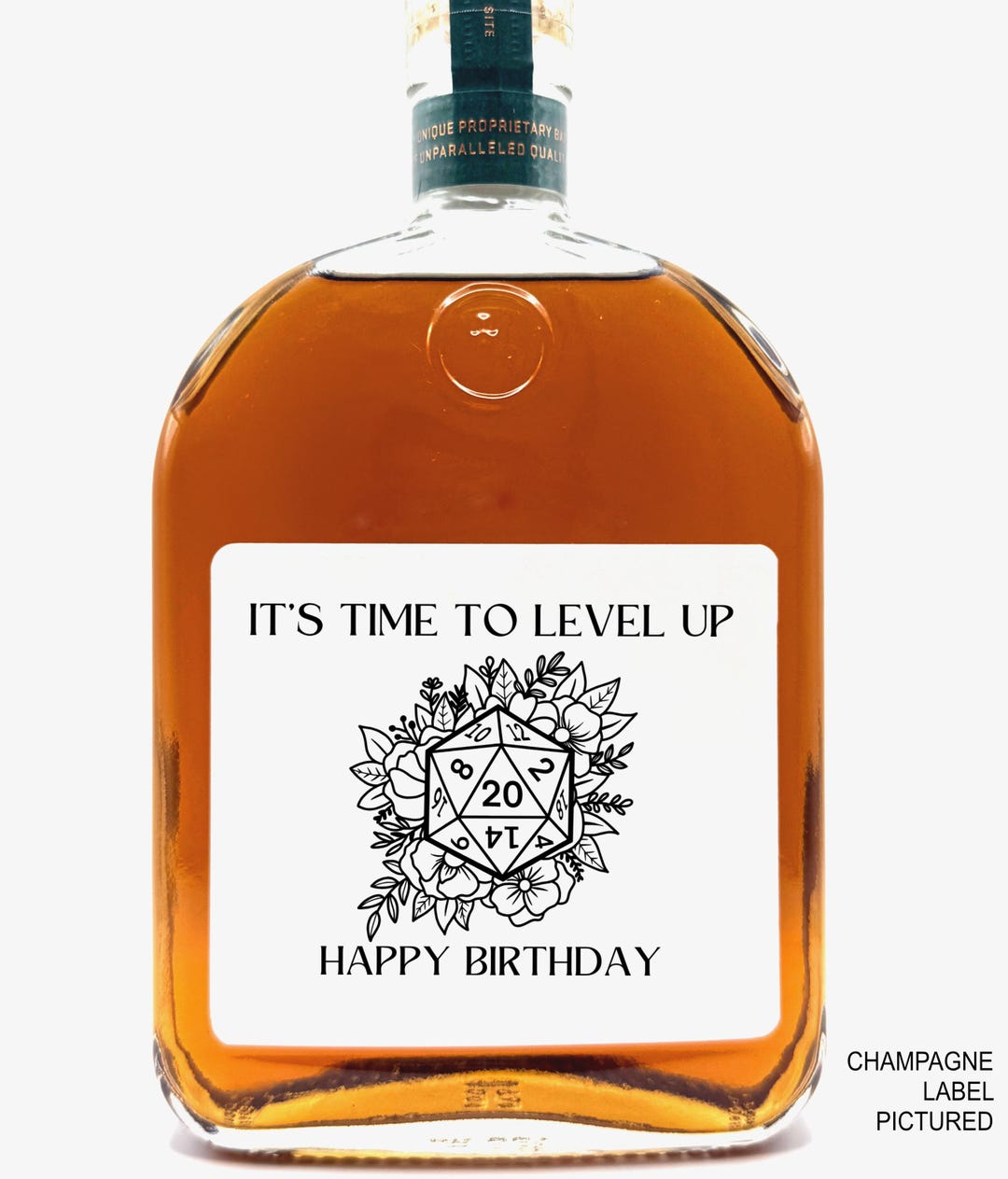 DND Birthday Whiskey Label, D20 Gamer Gift, Nerdy RPG Christmas Gift ...