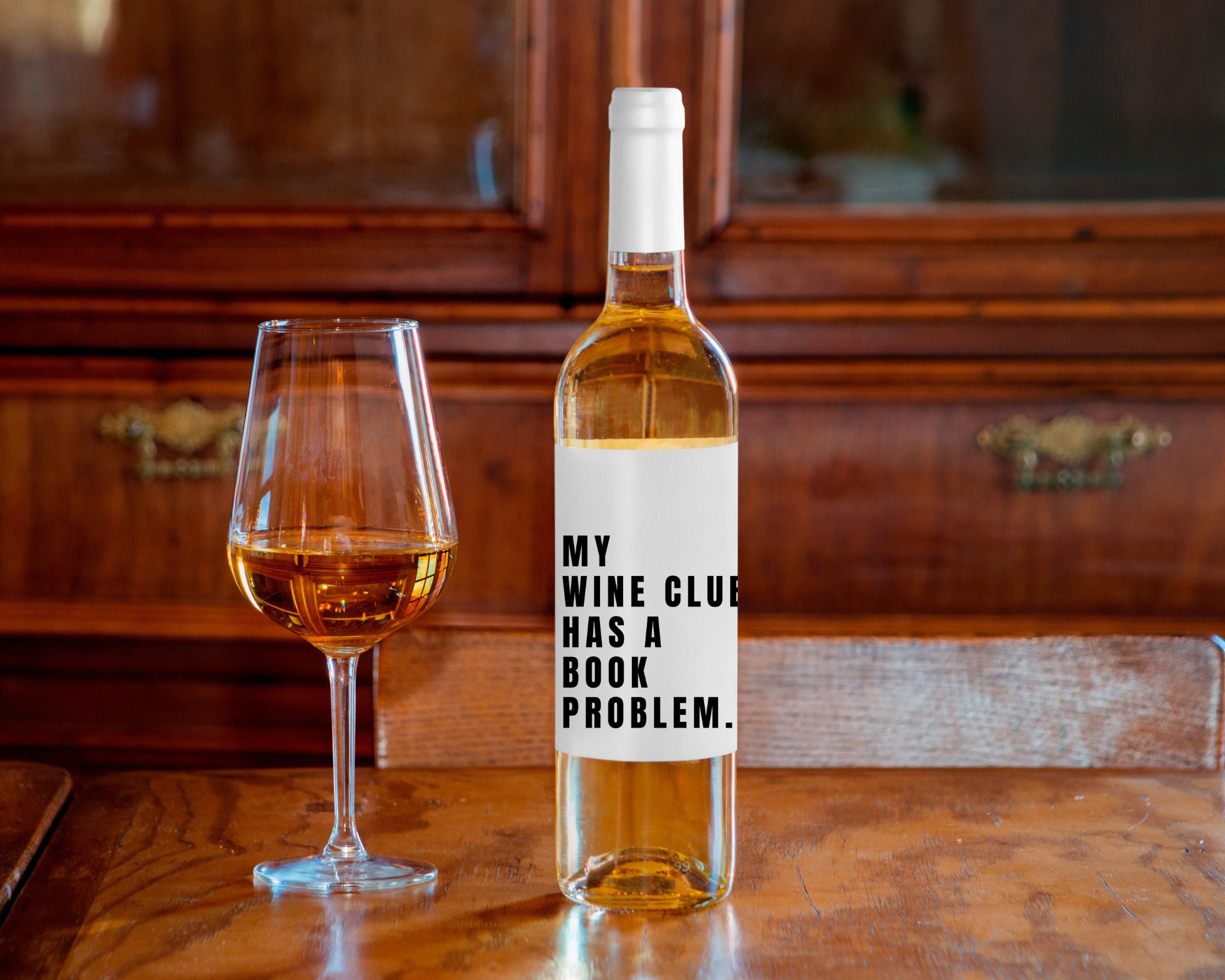 Book Club Wine Label Custom Wine Bottle Gift for Book Lover Present ...
