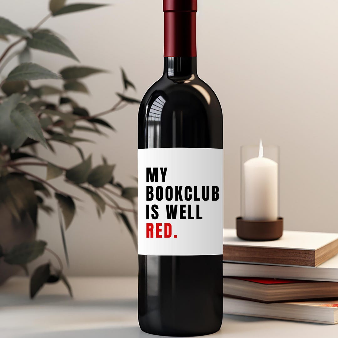 Personalized Book Club Wine Label, Well Read Gift for Librarian ...