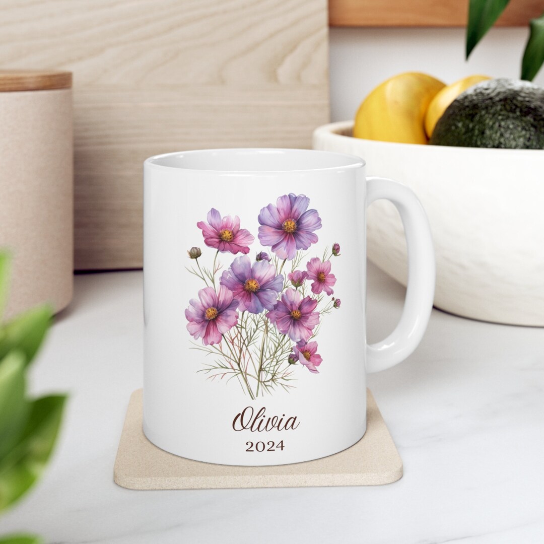 Personalized Birth Month Flower Mug Bouquet Birth Flower Mug Bouquet