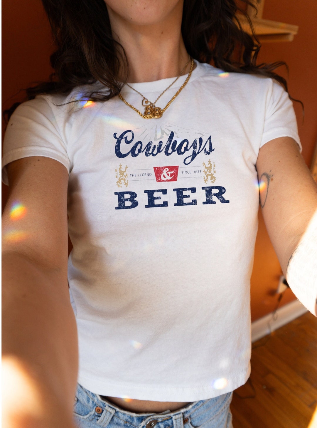 Cowboys and Beer Baby Tee - Cute Baby Tee - Trendy Baby Tee - Vintage ...