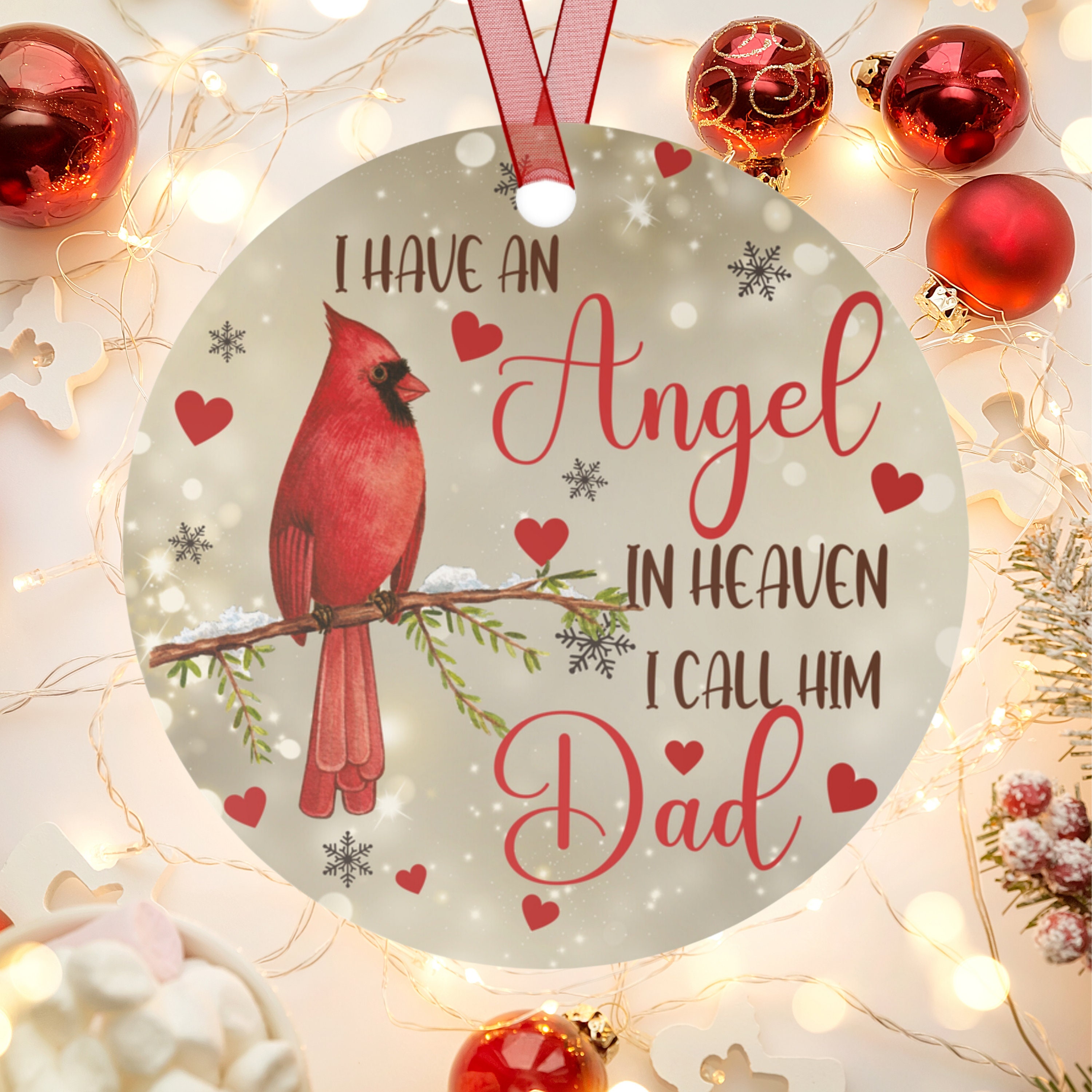 Red Cardinal Angel in Heaven Christmas Ornament I Have an Angel in ...