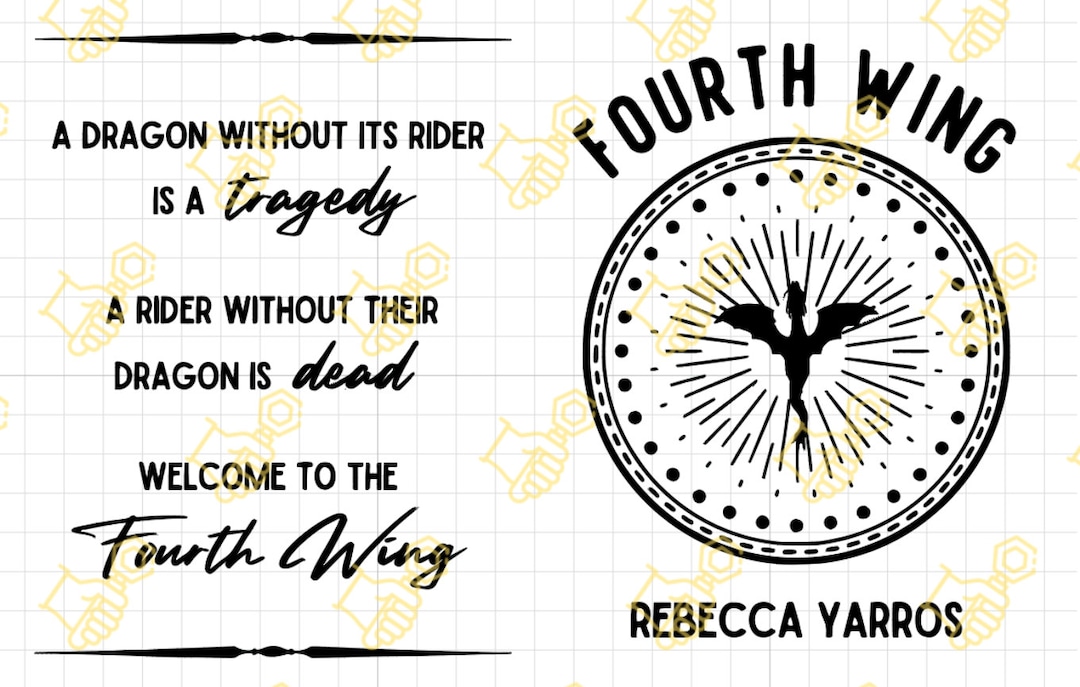 Fourth Wing Hardcover Decal | DIY Vinyl Cover | Digital SVG & PNG ...